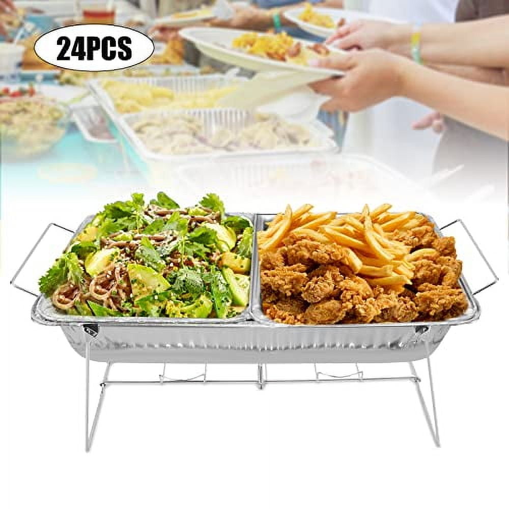 24 PCS Chafing Wire Rack Buffet Stand, Rectangular Full Size Chafing ...