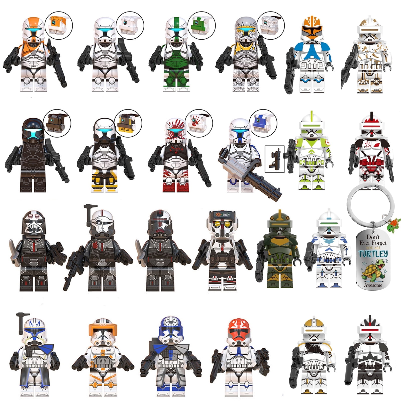 24 PCS Clone Wars Clone Force 99 Minifigures Collectible 1.77 inch ...