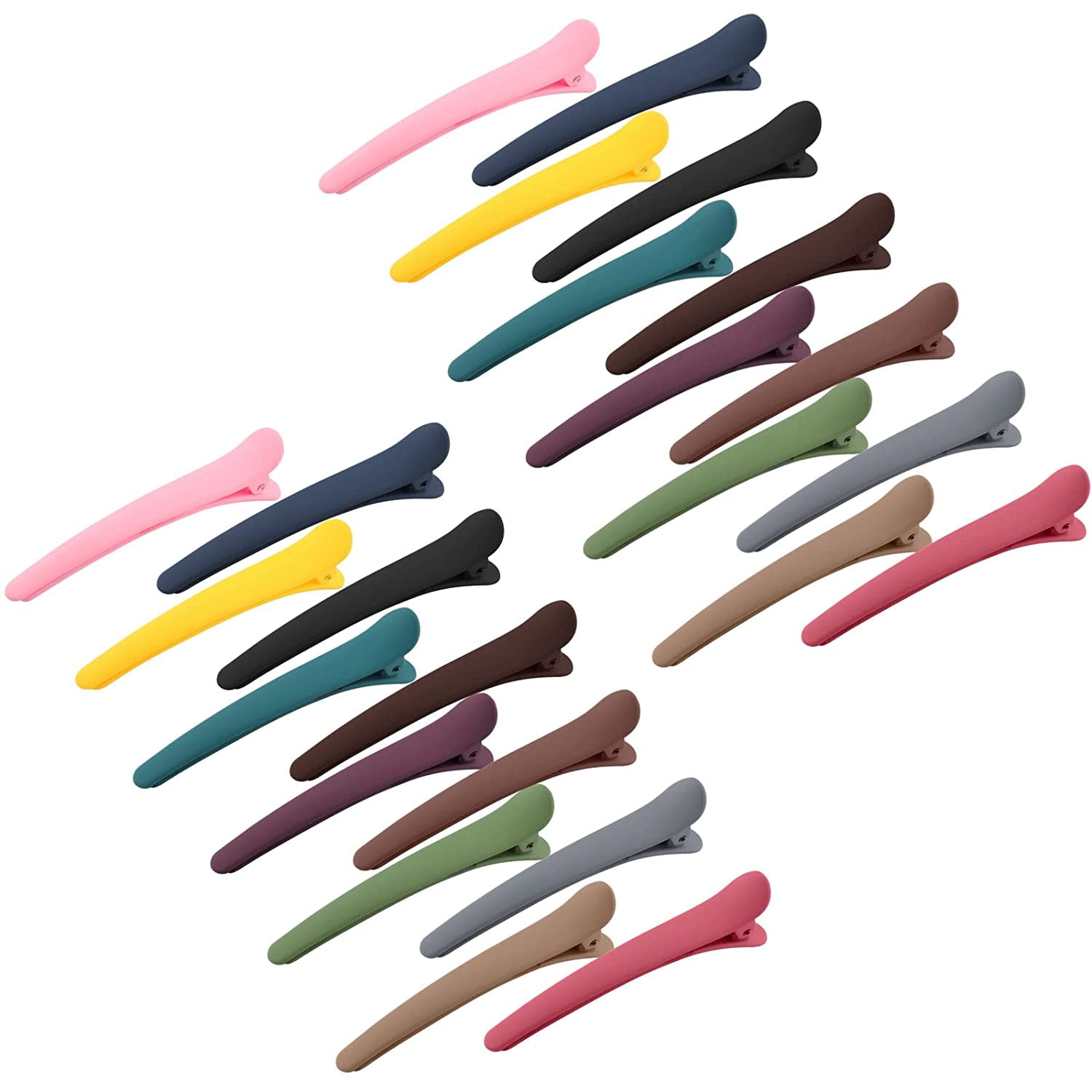 24 PCS Colorful Hair Clips for Styling Sectioning, 3.1 Inch Matte ...