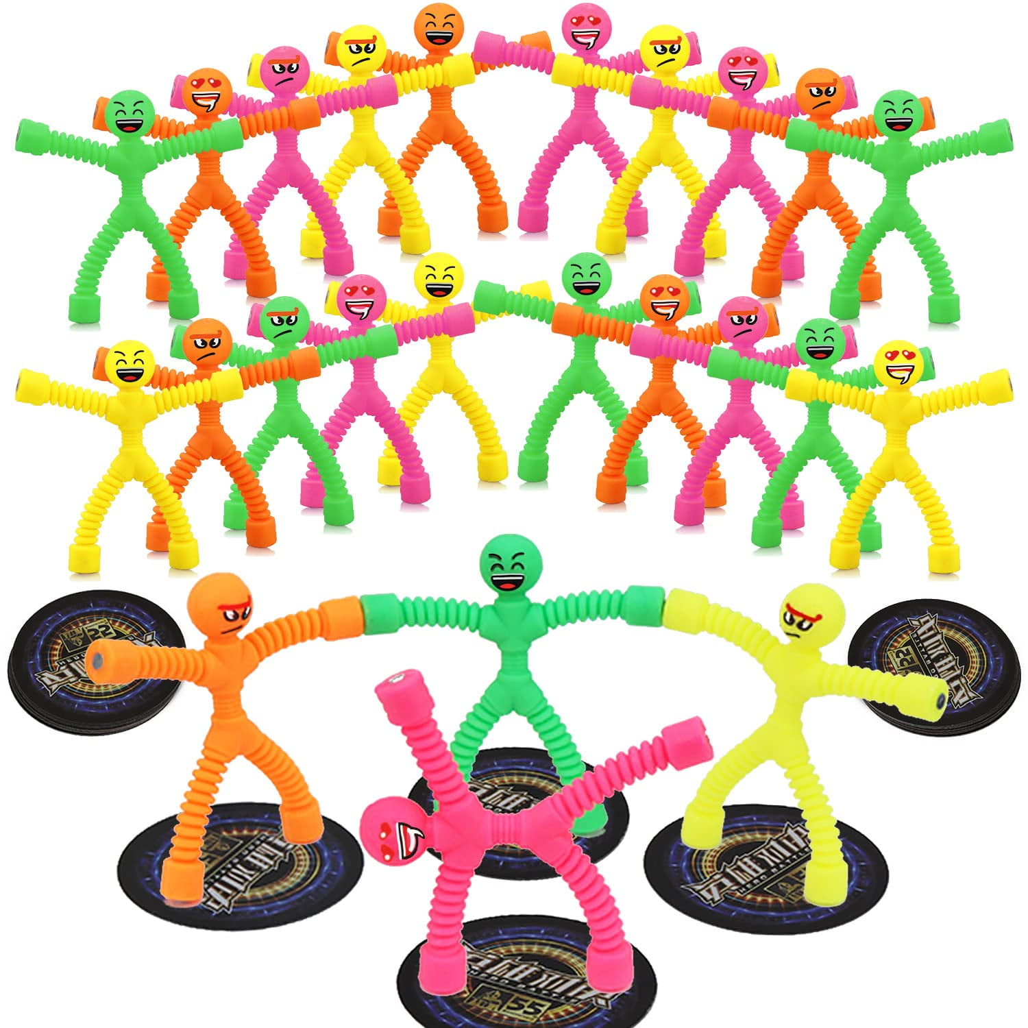24 PCS Colorful Magnet Man Toys, Rubber Magnetic Man can Join Hands ...