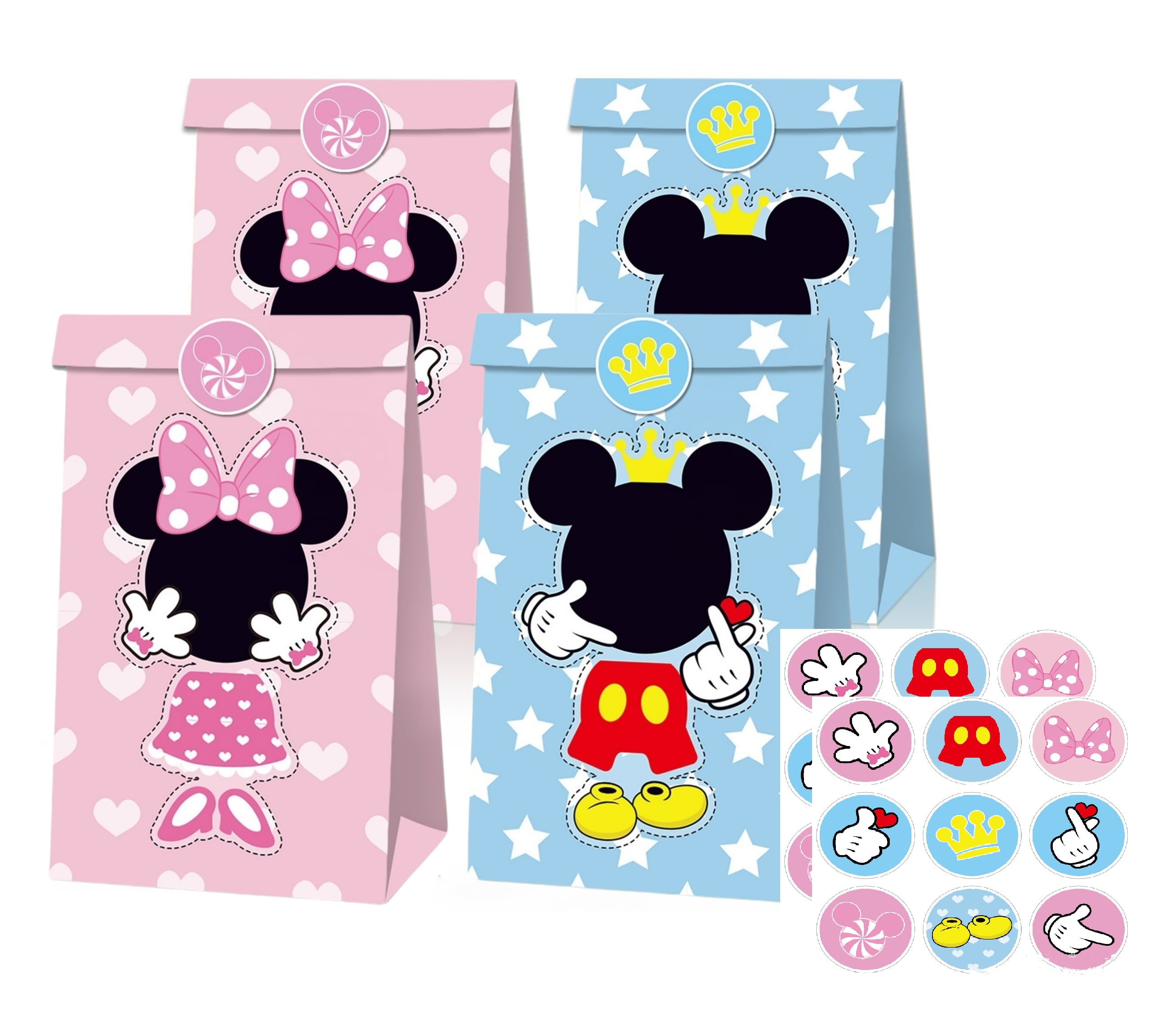 24 PCS Disney Party Favor Candy Bags for Mickey and Minne Themed ...