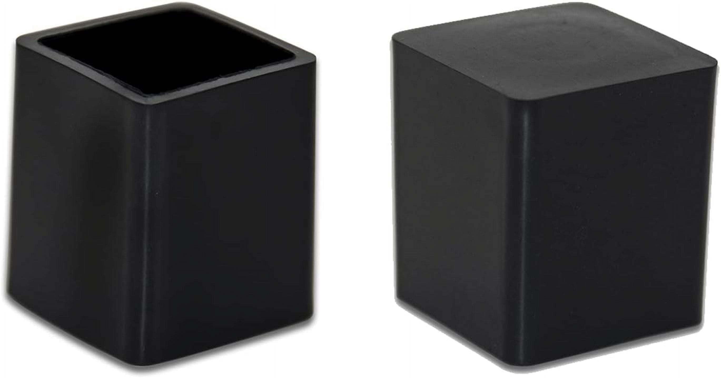 24 PCS Flexible PVC Furniture Caps Table Feet Covers Black Square Floor ...