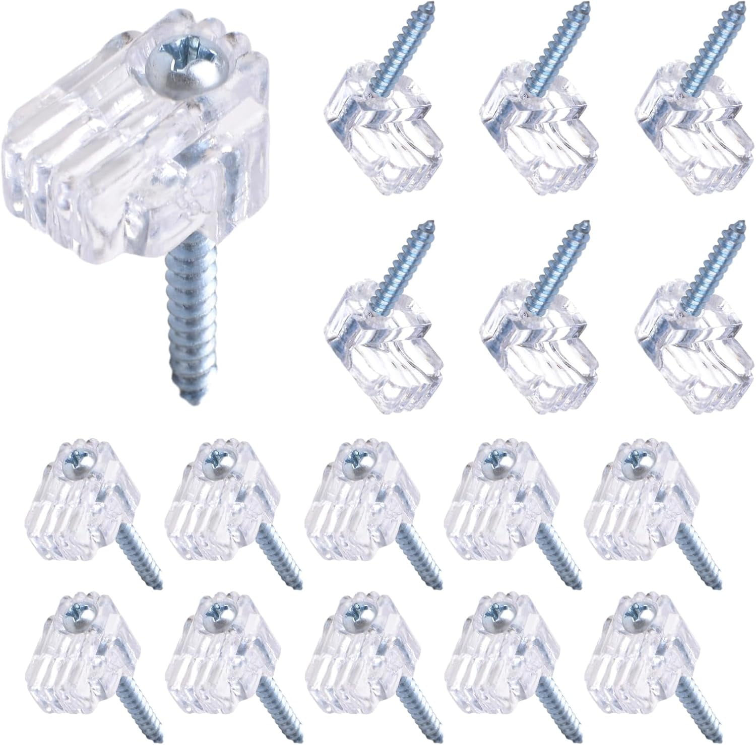 24 PCS Glass Retainer Clips Kit, 10 mm Glass Clip Glass Cabinet Clips ...