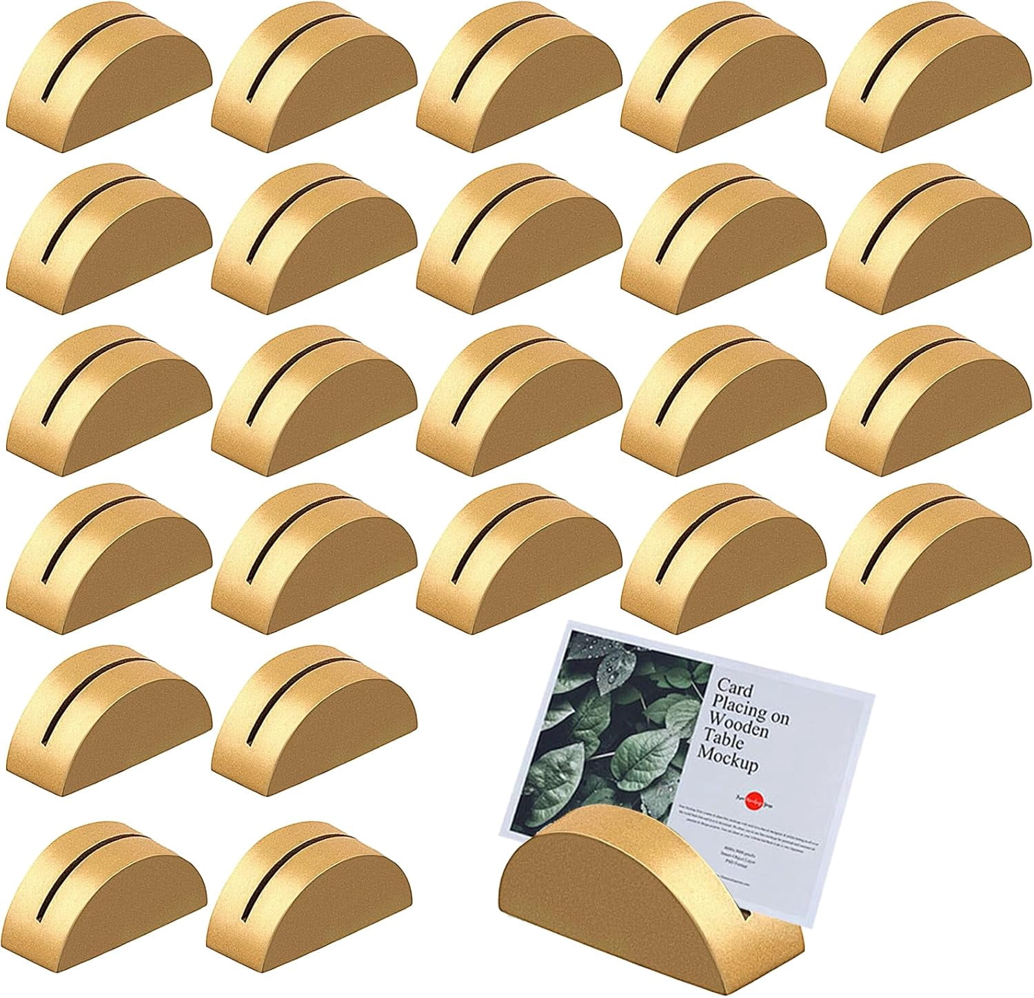 24 PCS Gold Place Card Holders for Table, Lightweight Wooden Wedding ...