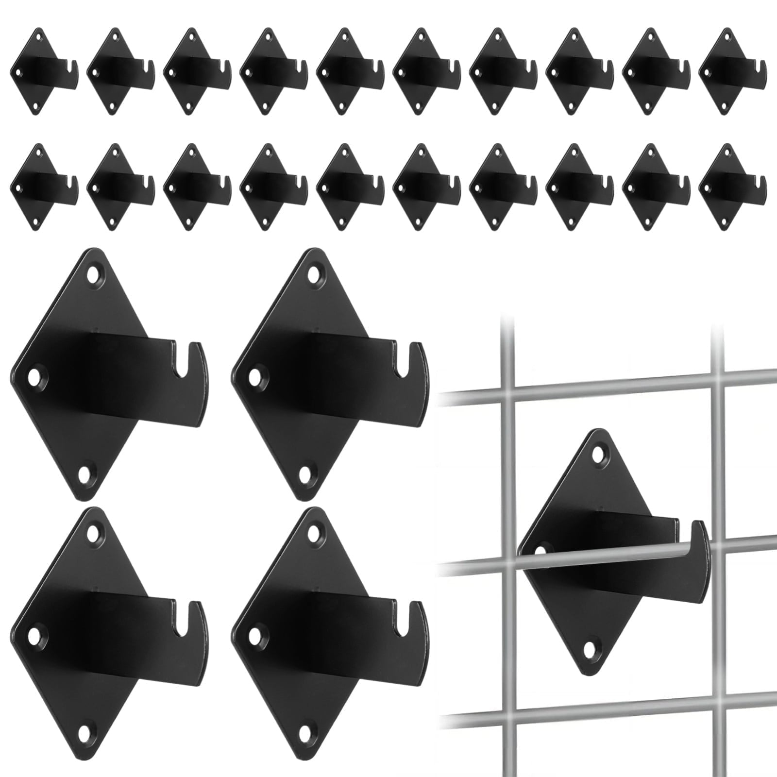 24 Pcs Grid Wall Mount Trellis Brackets, Metal Wall Mounting Brackets, Brackets Support for ...