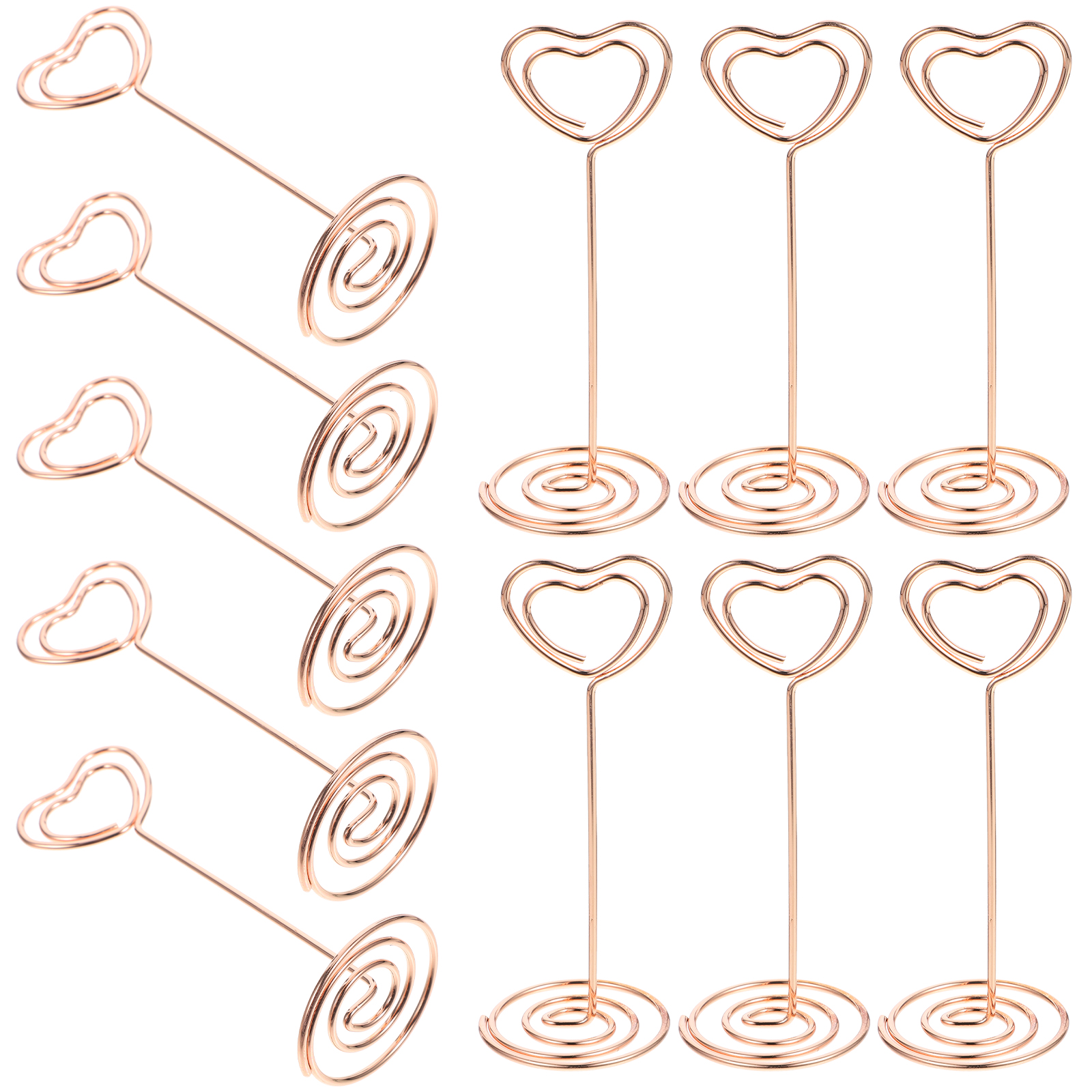 24 PCS Heart Shape Clips Paper Reception Chart Picture Easel Stand ...