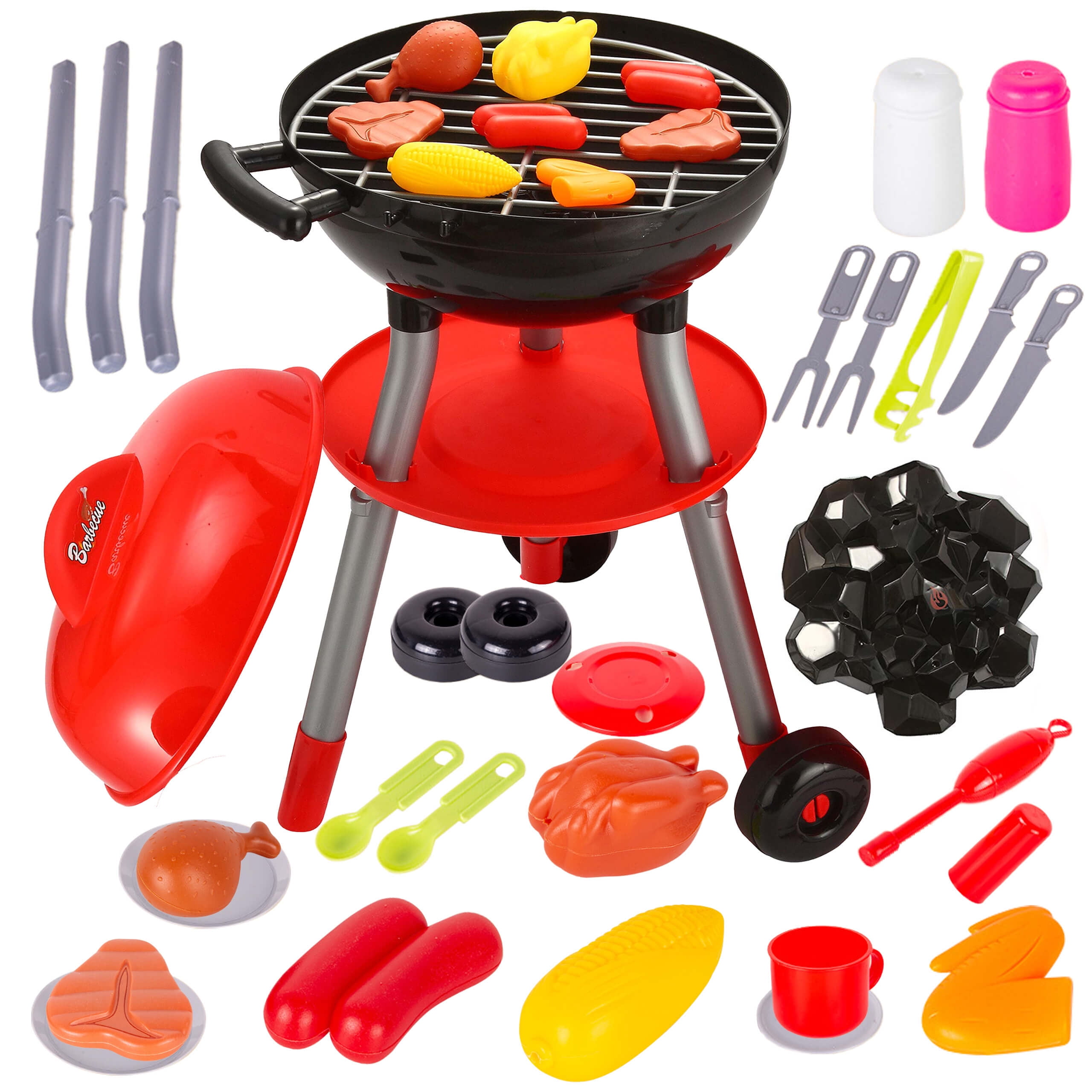 24 PCS Little Chef Kids Kitchen Toys Set, Kids Toy Grill Playset ...