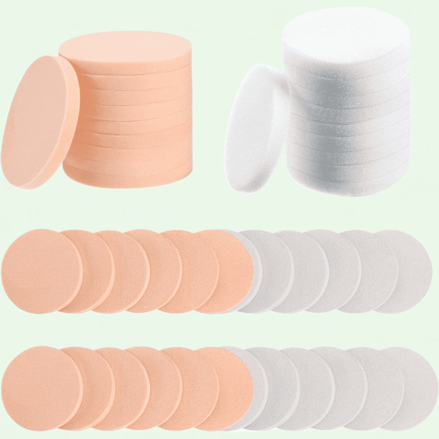 24 PCS Makeup Sponge Set, Soft Latex Round Circle Flat Applicators for ...