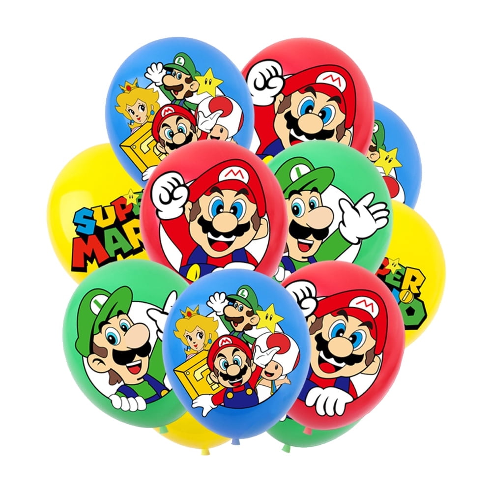 24 PCS Mario Balloon Game theme Latex Birthday Party Balloon Superhero ...