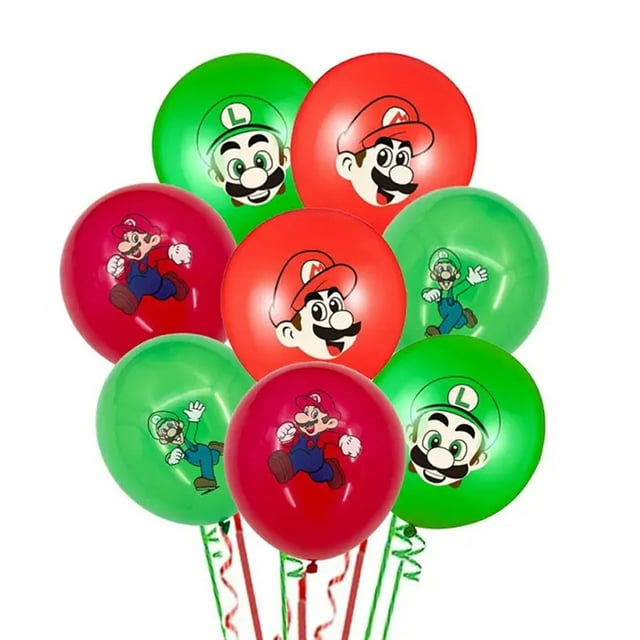 24 PCS Mario Balloons Latex Party Balloons Mario Brothers Balloons ...
