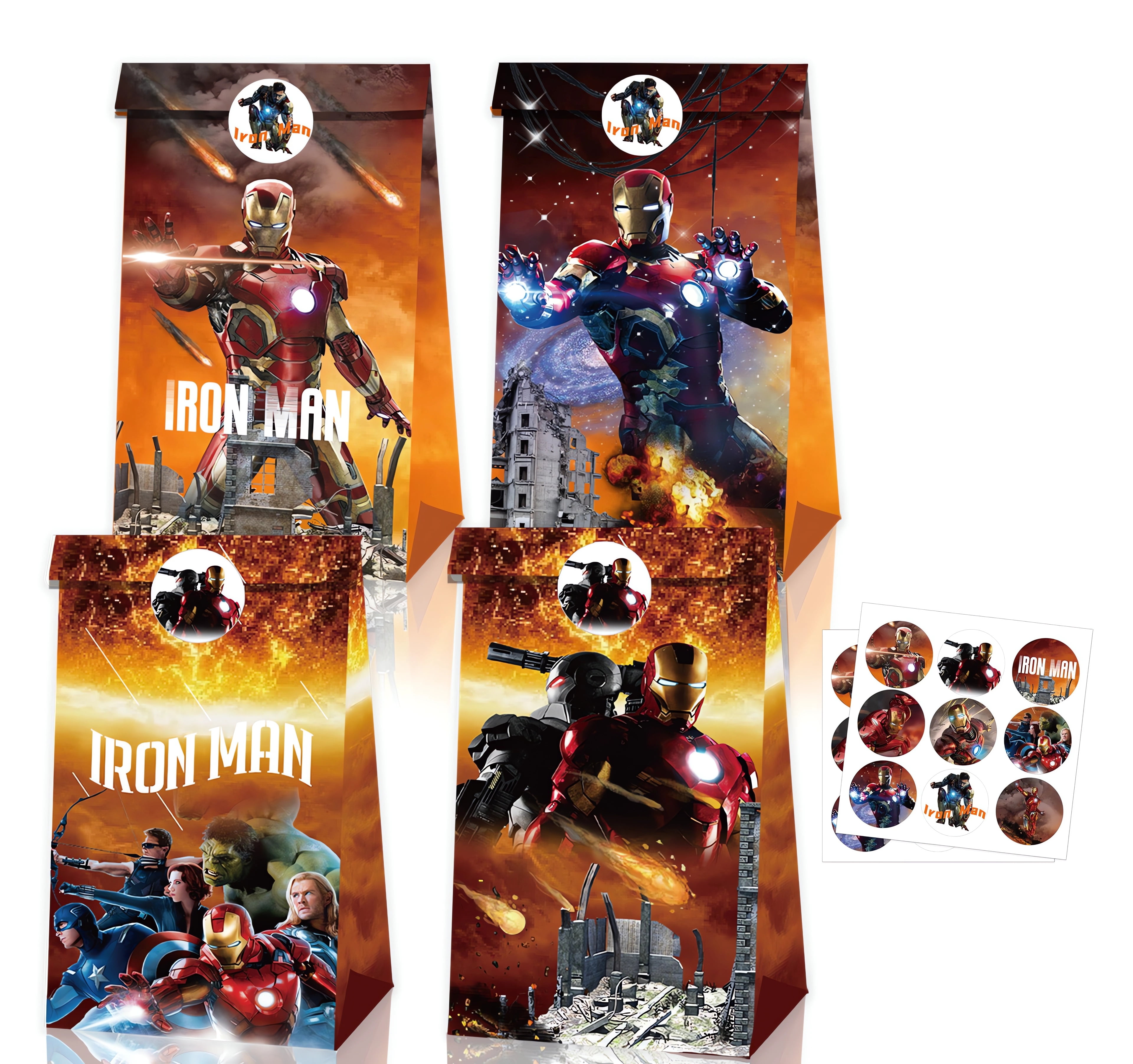 24 PCS Marvel Party Favor Candy Bags for Iron Man Themed Birthday ...