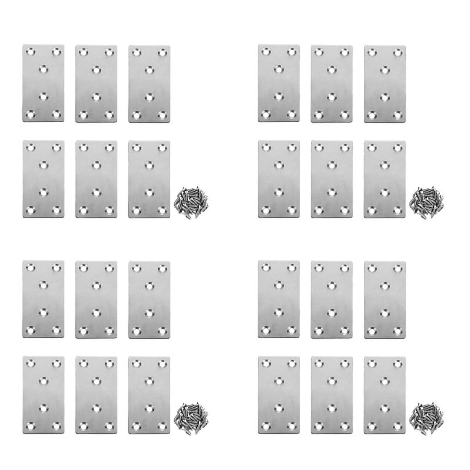 24 PCS Mending Plates Straight Brace Brackets Heavy Duty Flat Bracket ...