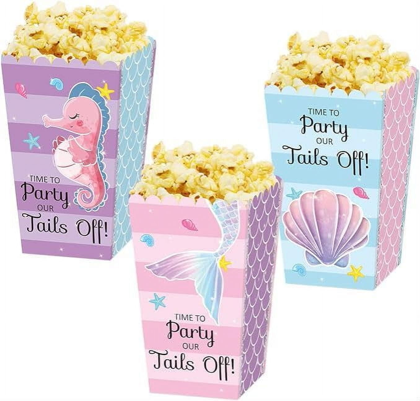 24 PCS Mermaid Popcorn OIF8 Boxes, Mermaid Treat Boxes Candy Cookie ...