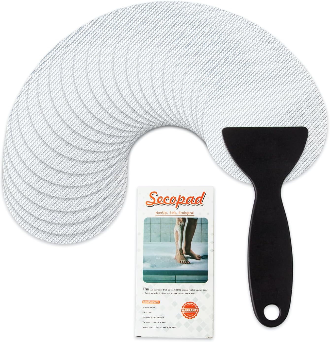 24 PCS Original Non-Slip Bathtub Stickers, Safety Bathroom Tubs Showers ...