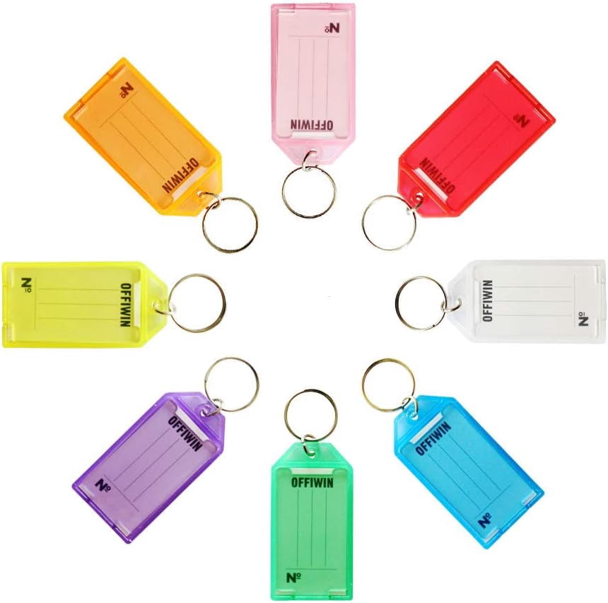 24 PCS PP Plastic Key Tags Identifier ID Labels with Split Ring Label ...