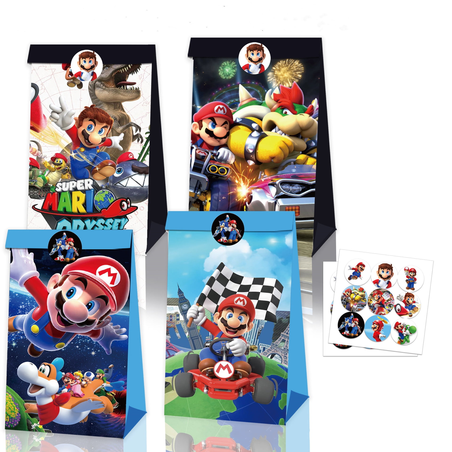 24 PCS Party Favor Candy Bags for Super Mario Bro Themed Birthday ...