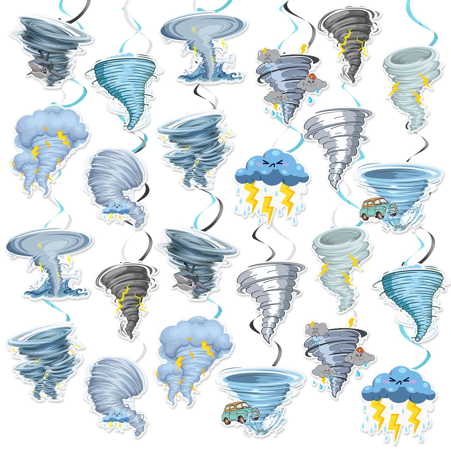 24 PCS Party KEF16 Hanging Swirls Decorations, Birthday Party ...