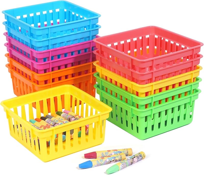 24 PCS Pencil Holders, Pencil Baskets, Small Plastic Baskets for ...