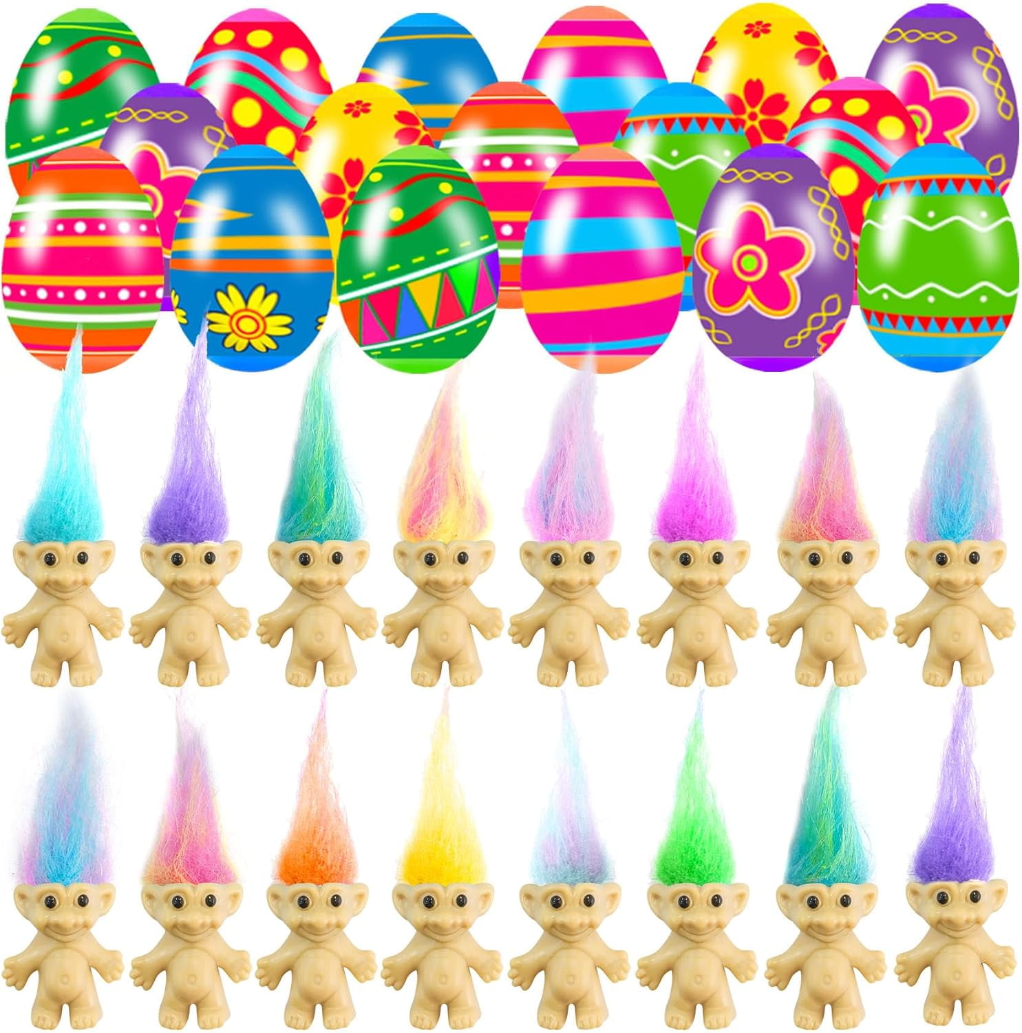 24 PCS Prefilled Easter Eggs with Mini Toys Inside Vintage Lucky Dolls ...