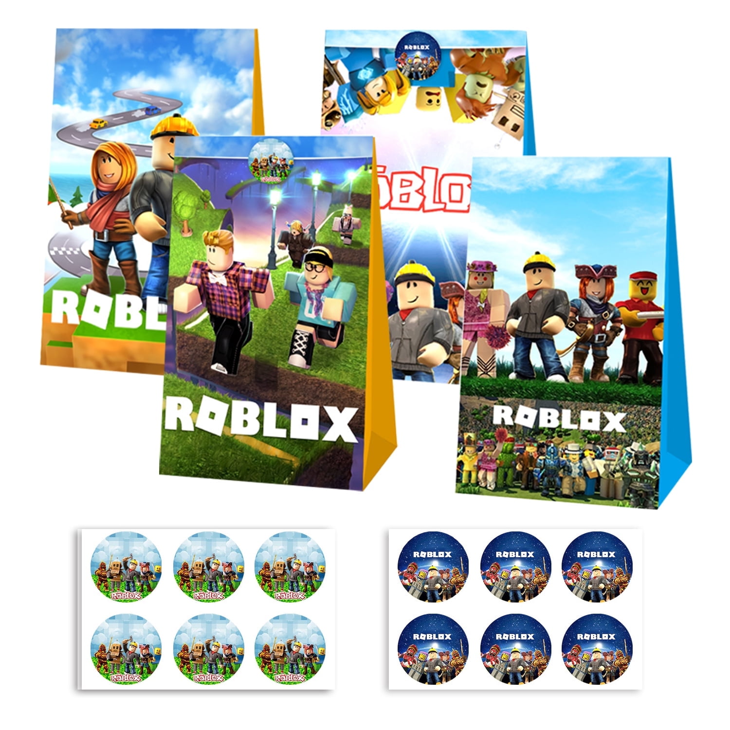 24 PCS Roblox Gift Bags Favor Bags Birthday Party Gift Bags Pixel Style ...