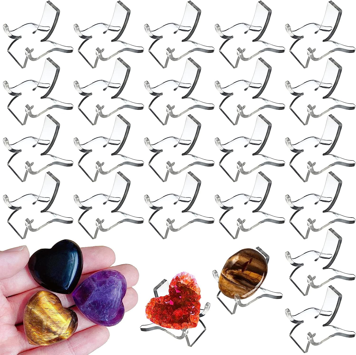 24 PCS Rock Display Stand Rock Holder ( Small ), Crystal Stand Crystal ...