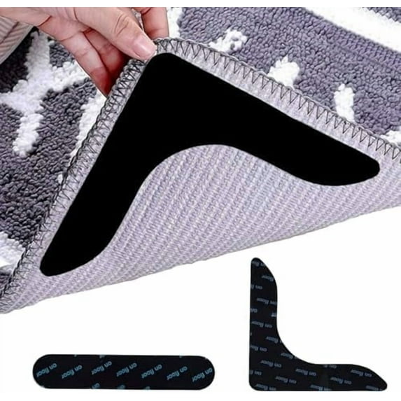 24 PCS Rug Tape Double Sided Carpet Tape Reusable Washable Grippers for ...