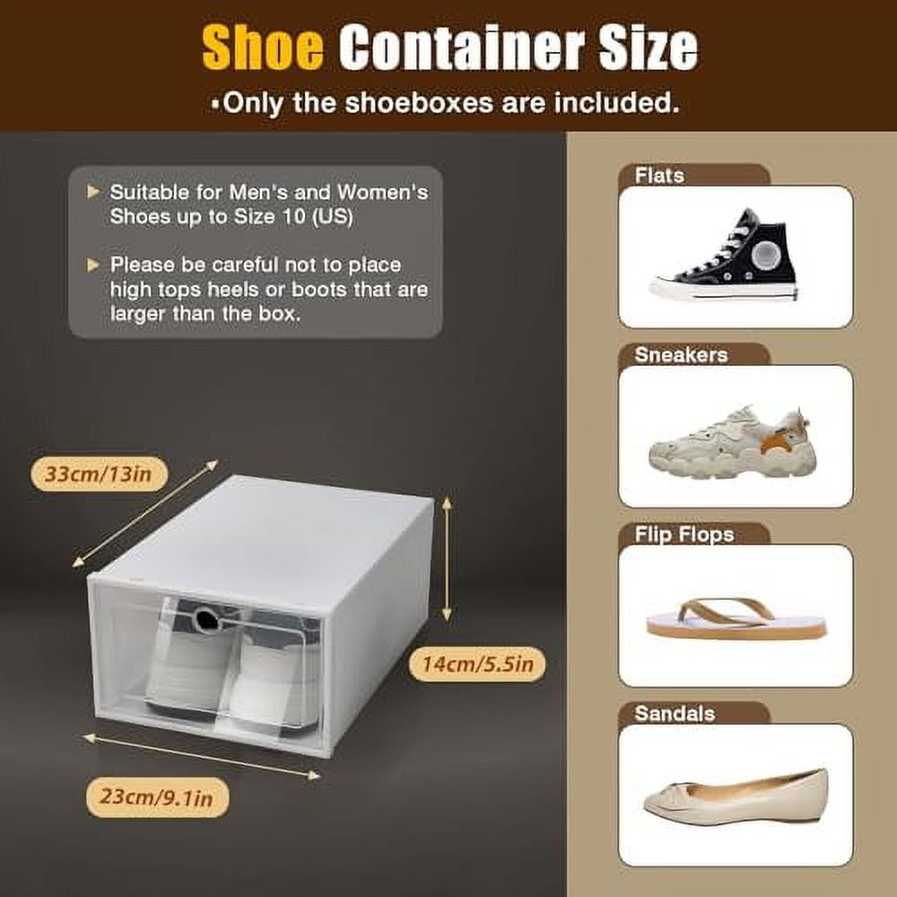24 PCS Shoe Cabinet Clear Shoe Storage Boxes Stackable Storage ...