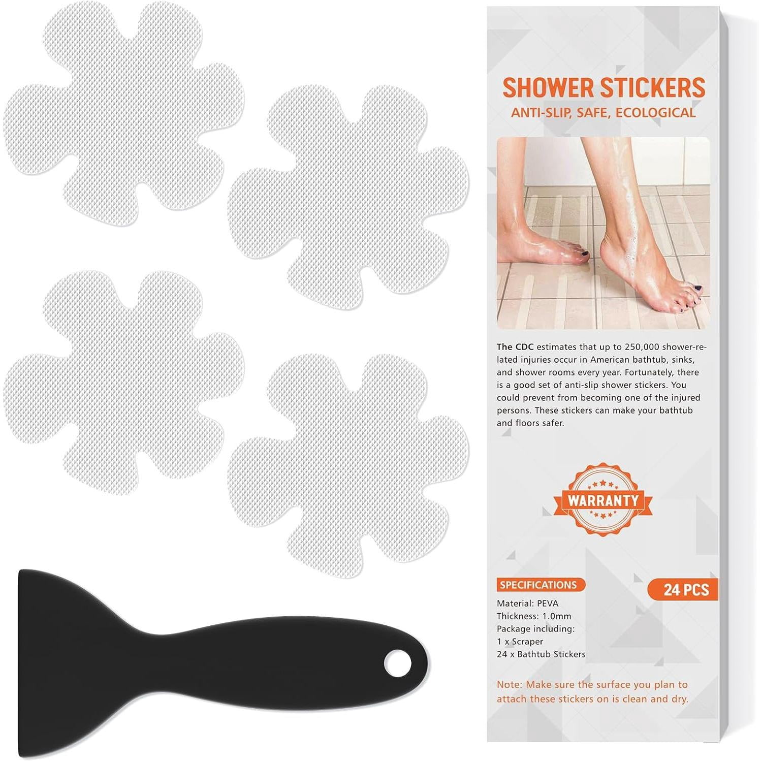 24 PCS Shower Stickers for Safety Bathroom Tubs, Bathtub Non Slip ...