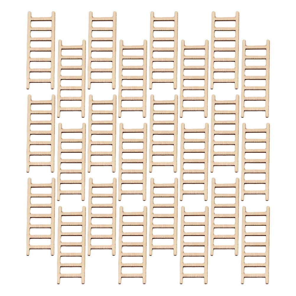 24 PCS Things Frame Mini Wooden Ladder Decor Miniature - Walmart.com