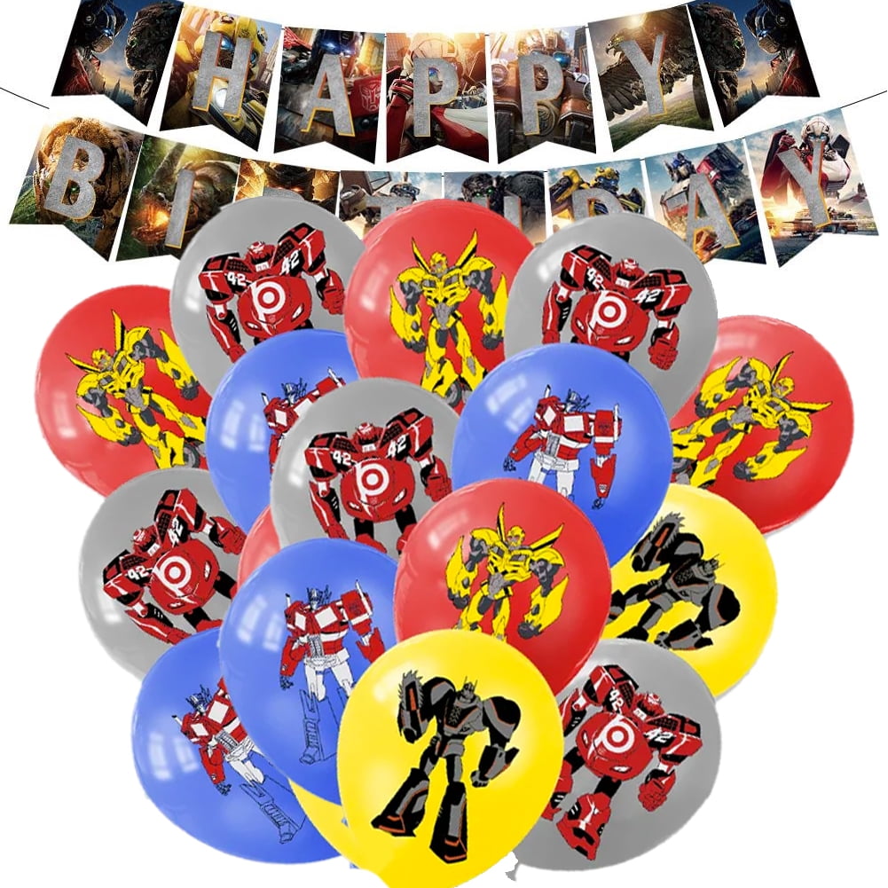 24 PCS Transformer Balloons Robot Theme Balloon Bumble Bee Balloons ...