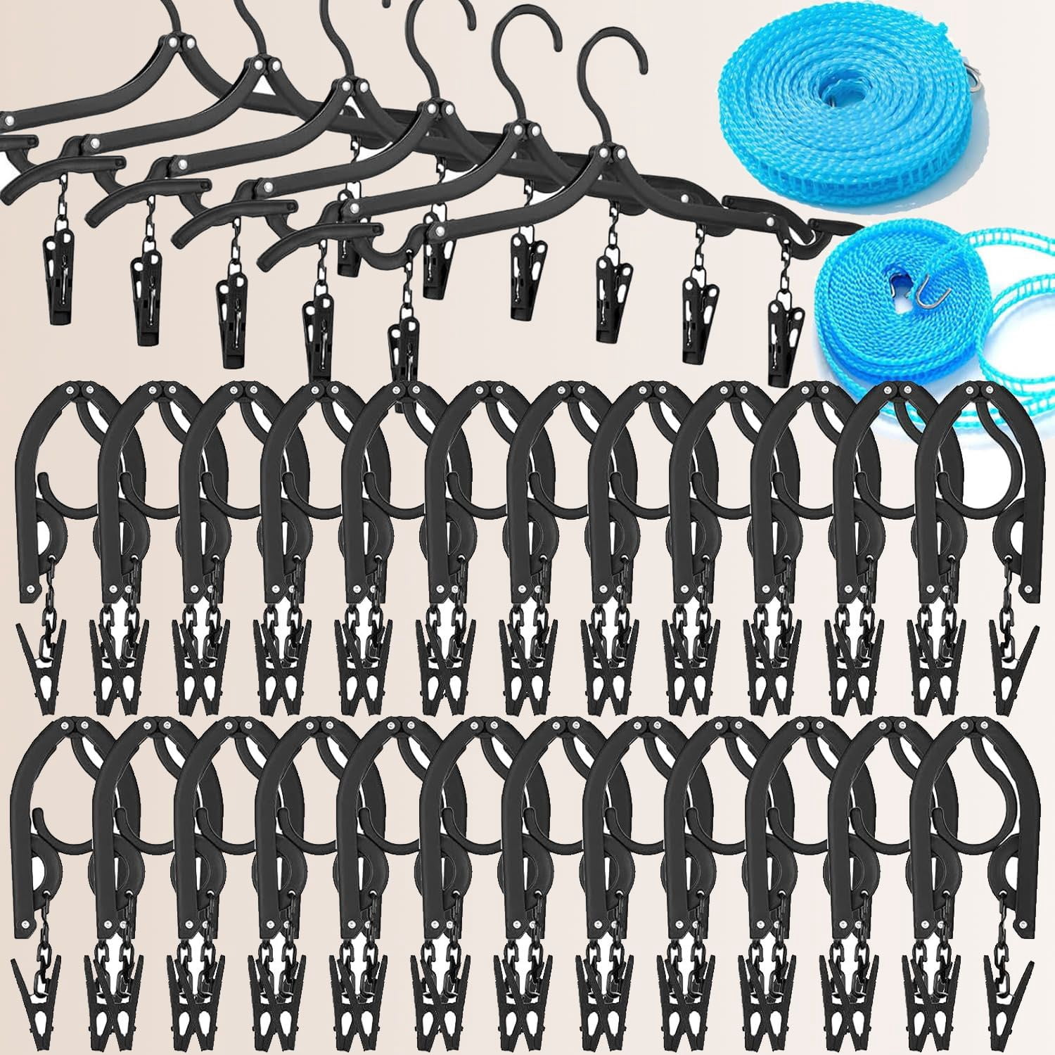 24 PCS Travel Hangers,Portable Folding Clothes Hanger,Travel ...