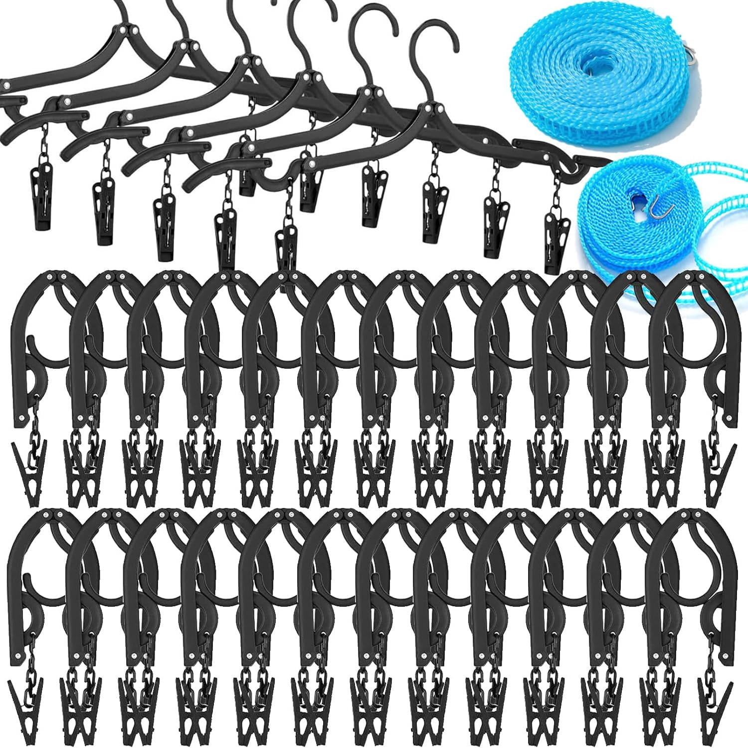 24 PCS Travel Hangers,Portable Folding Clothes Hanger,Travel ...