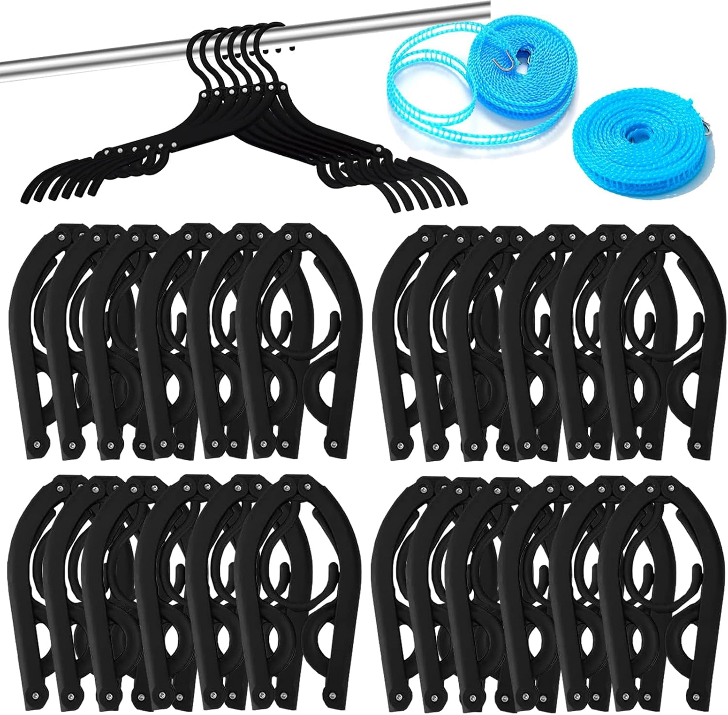 24 PCS Travel Hangers,Portable Folding Clothes Hangers Travel ...