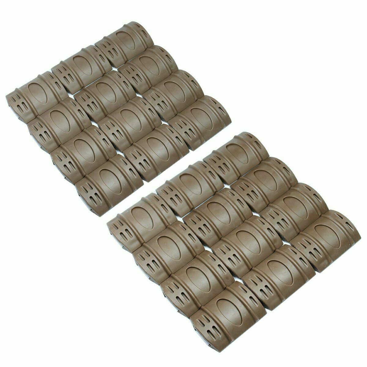 24 PCS Universal Weaver Picatinny Rubber Rail Covers Tan / Dark Earth ...
