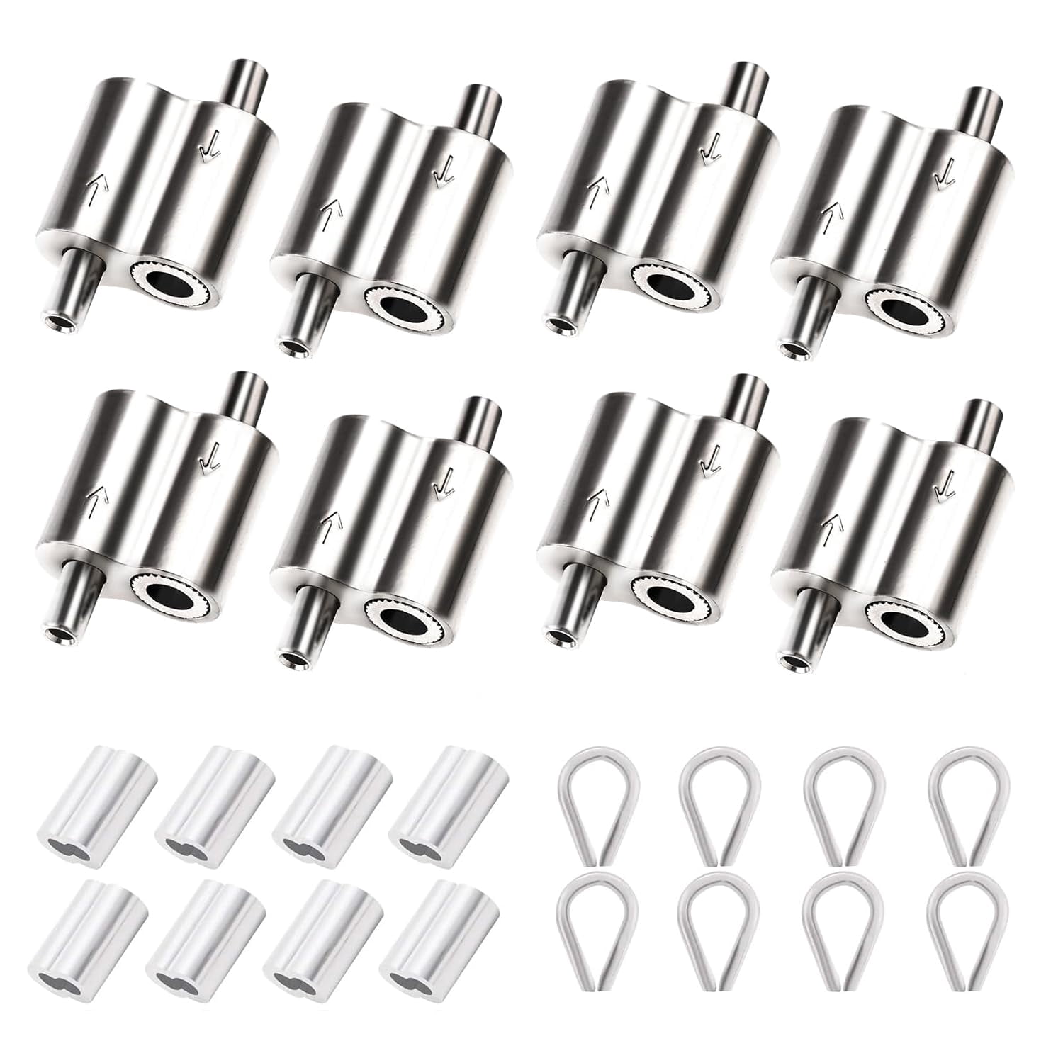 24 PCS Wire Clamp Tool Kit - 8 M2 Two-Way Wire Rope Cable Clips, 8 M3 ...