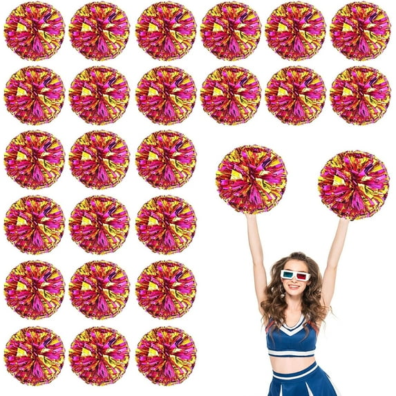 24 PCS pom poms Cheerleading,13.8inch Sports Team Spirits Cheering ...