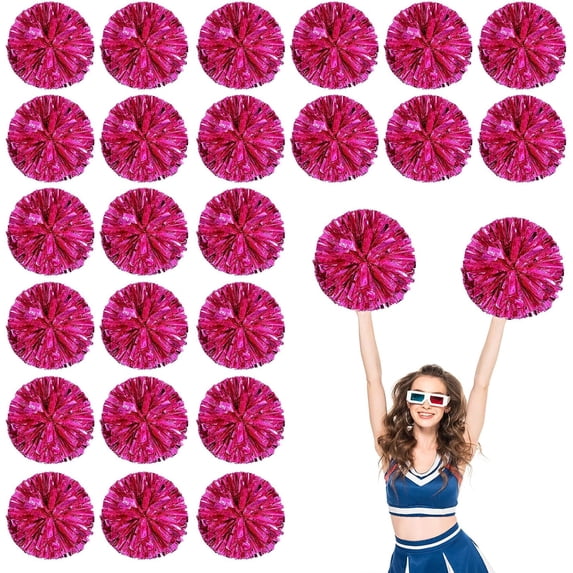 24 PCS pom poms Cheerleading,13.8inch Sports Team Spirits Cheering ...
