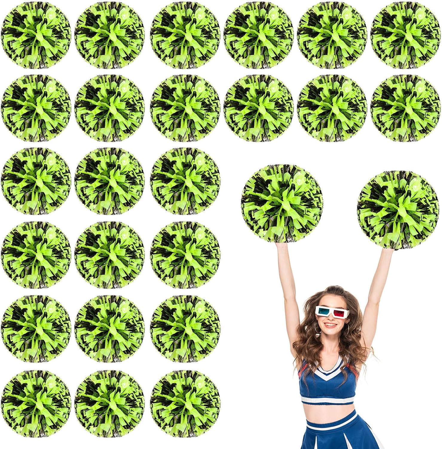 24 PCS pom poms Cheerleading,13.8inch for Sports Teams, Dance Training ...