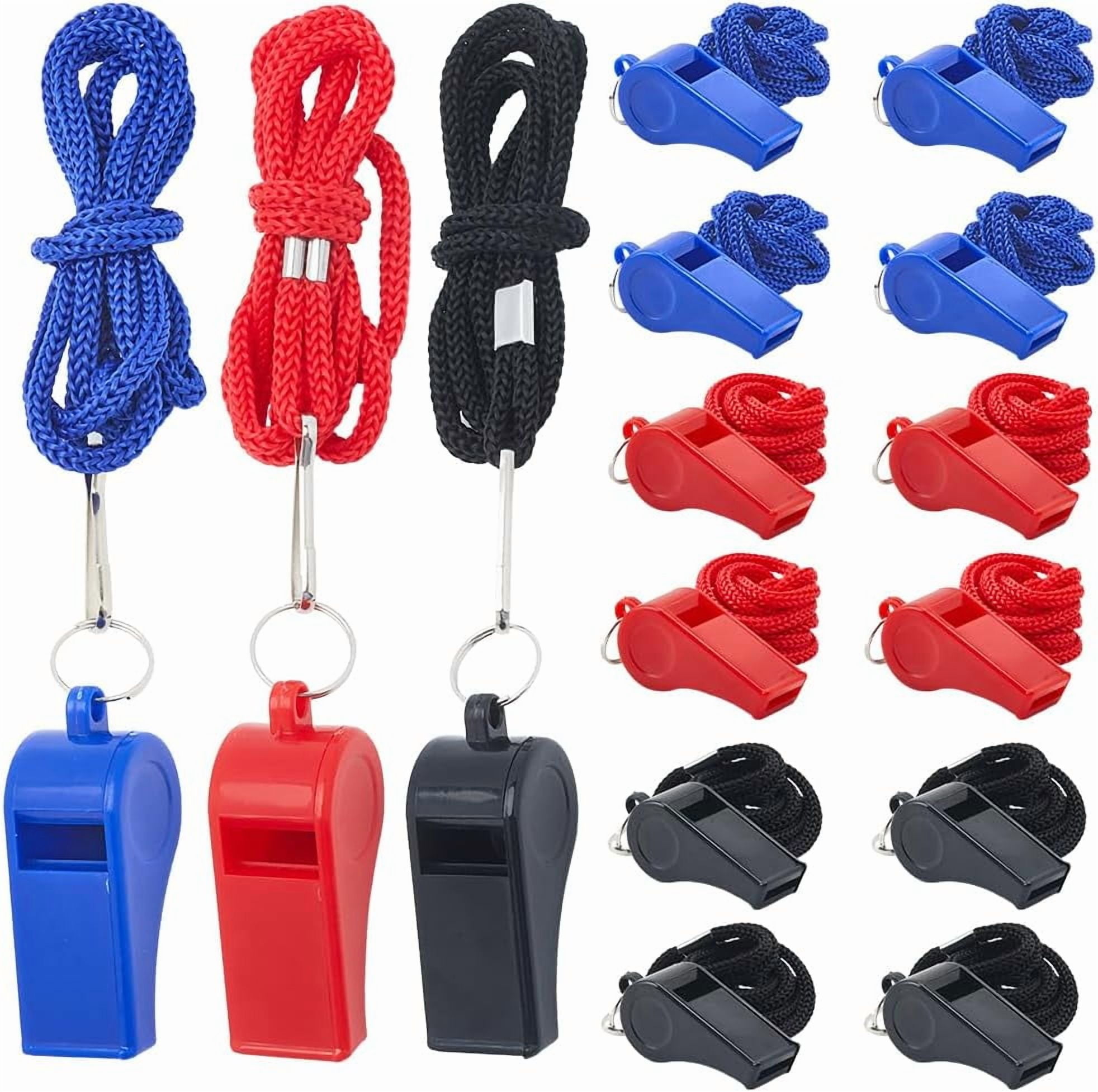 24 PCs Plastic Sports Whistles Loud Crisp Sound Whistle Referee ...