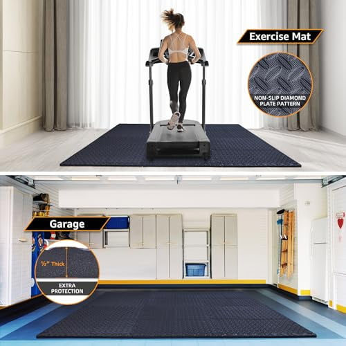 24 Pack - 1/2" Extra Thick Floor Exercise Mat for Home Gym Floor ...