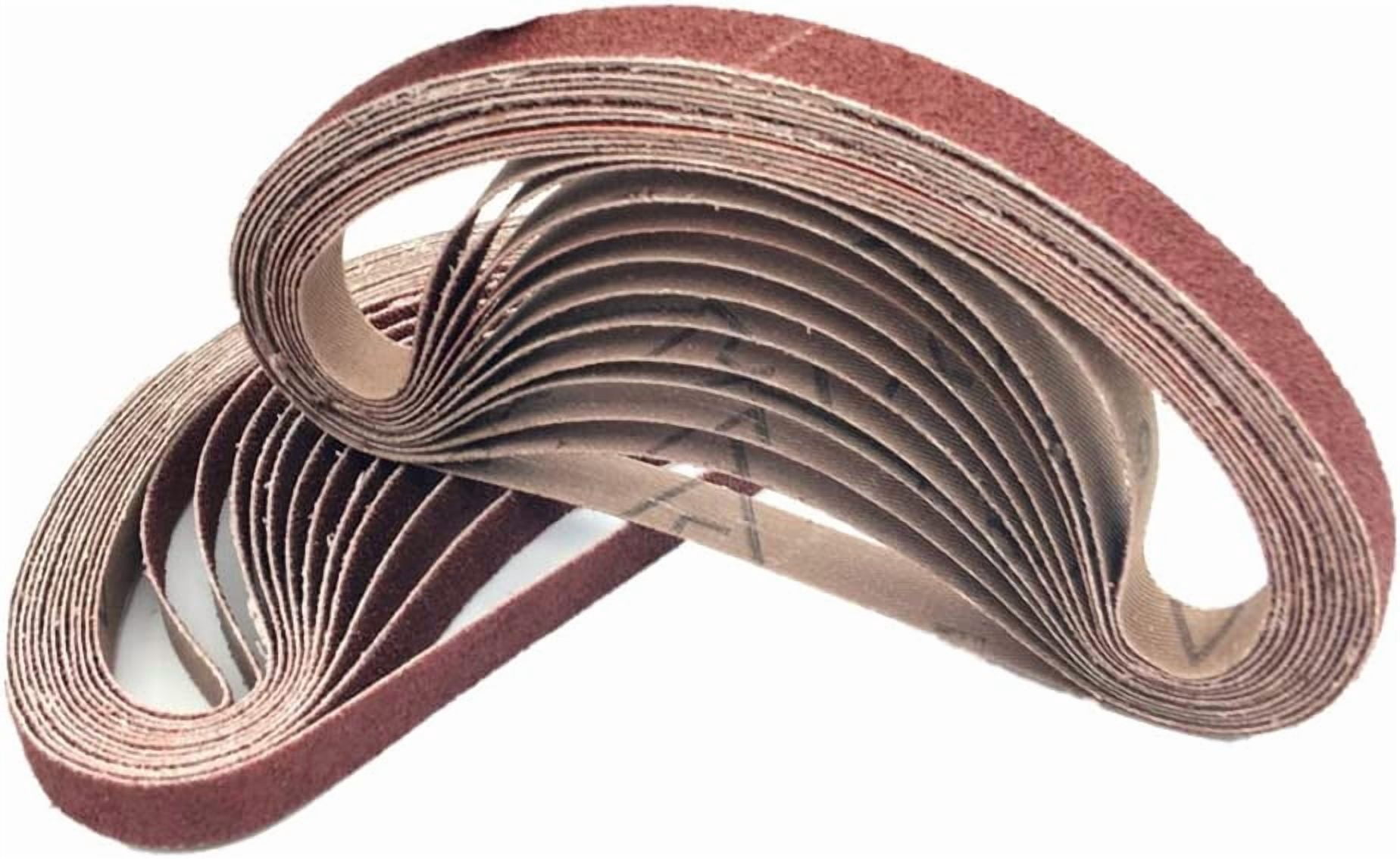 24 Pack 1/2 Inch x 18 Inch Sanding Belts, 80 Grit Aluminum Oxide ...