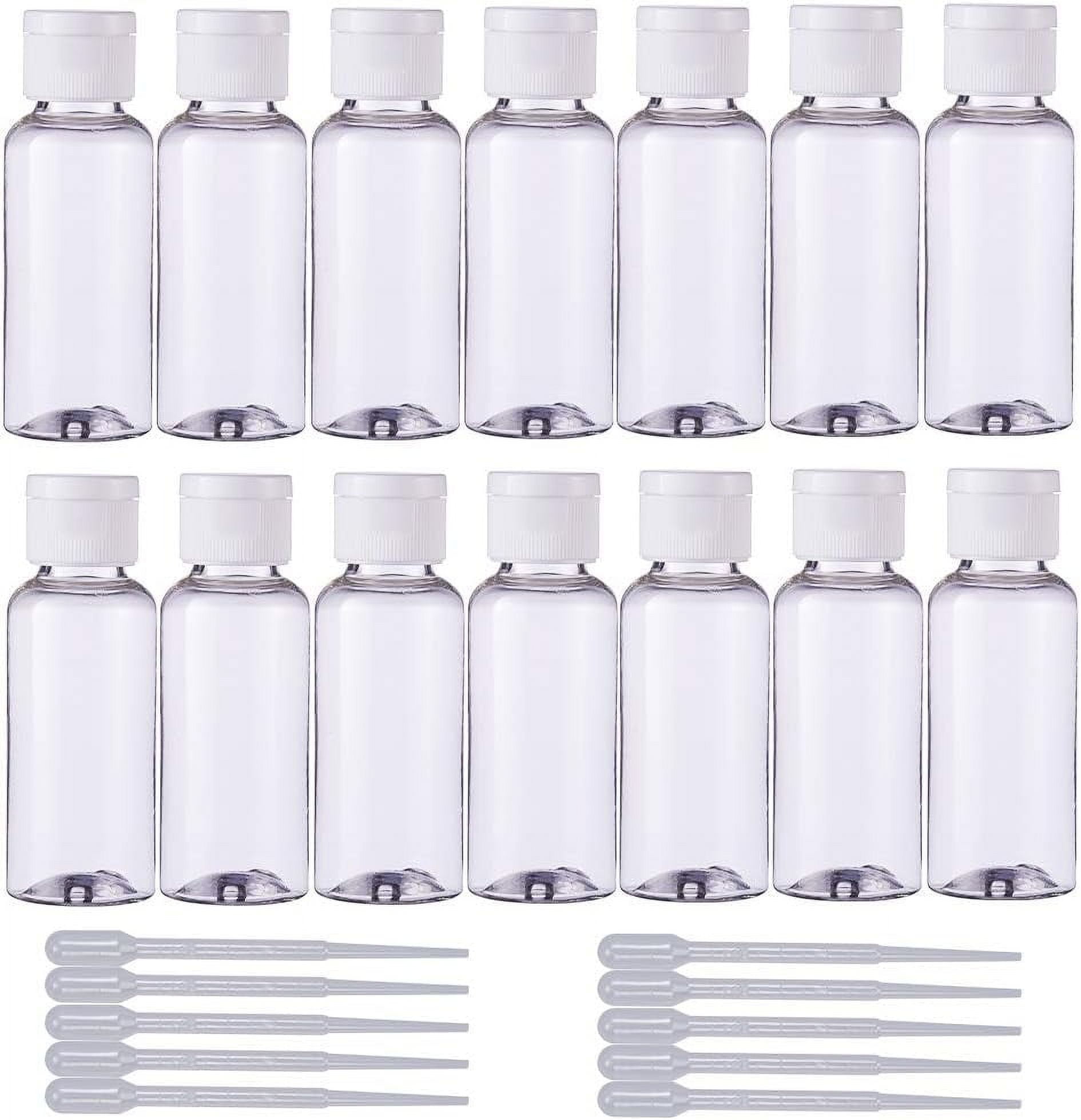 24 Pack 1.7oz Portable Plastic Transparent Travel Bottle with Clear ...