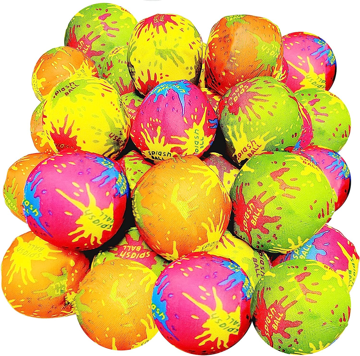 24 Pack 1.9" Water Splash Balls, Reusable Water Balls,Absorbent Soaker ...