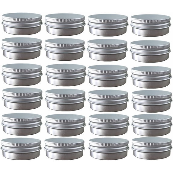 24 Pack (1 Oz/30Ml) Screw Top round Aluminum Tin Cans, Metal Tin ...