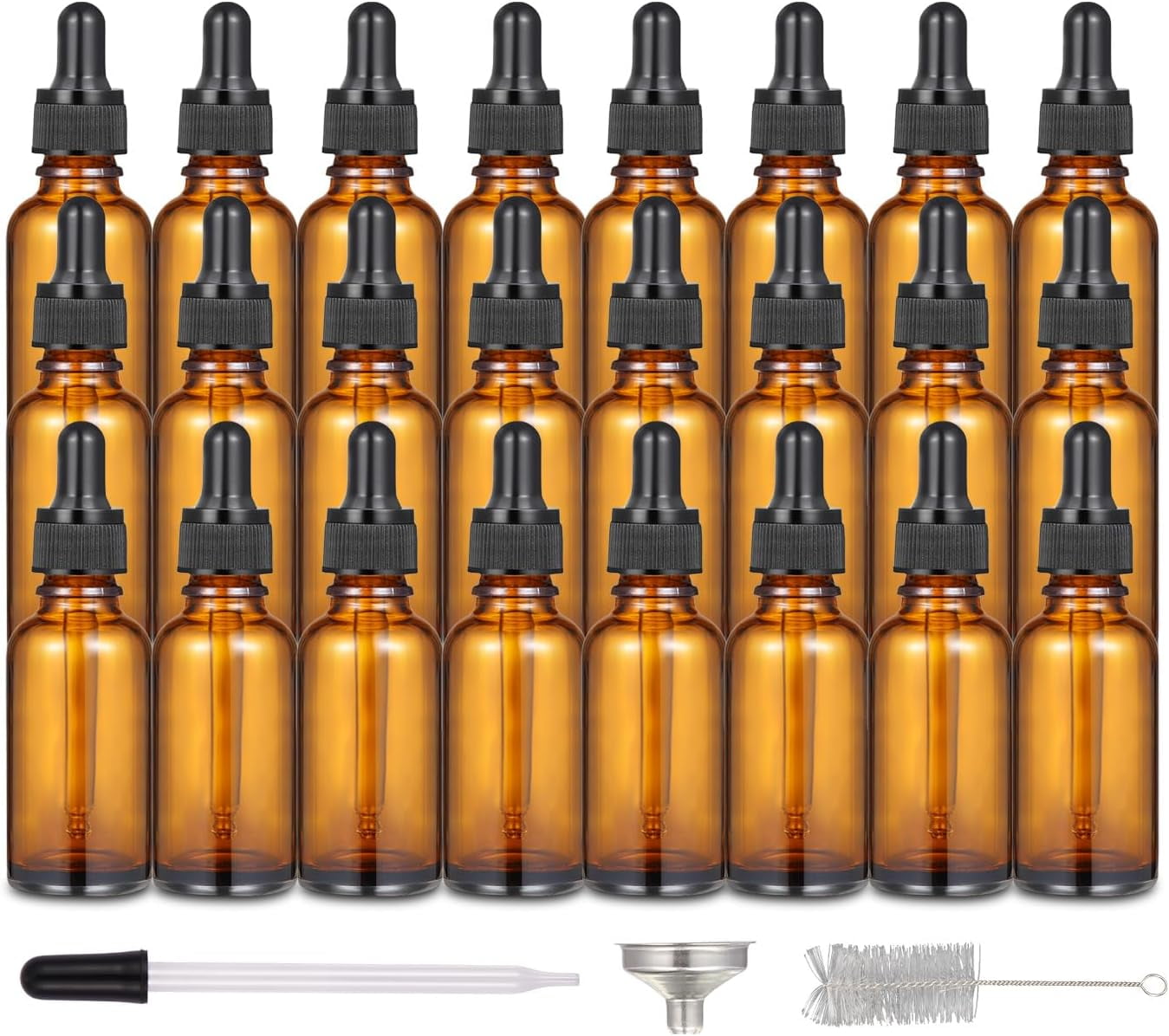 24 Pack 1 oz Amber Glass Tincture Bottles with Eye Dropper,30 ml Leak ...