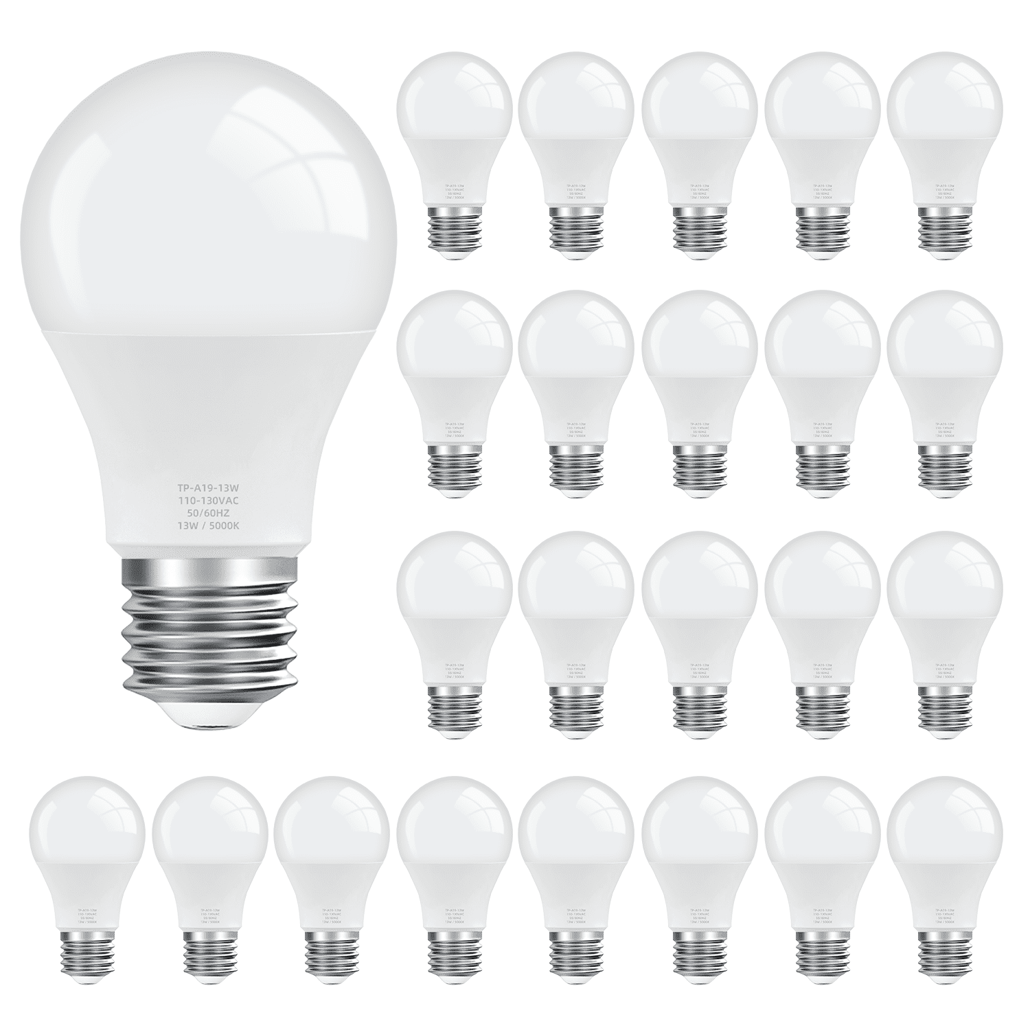 24 Pack 13W A19 LED Light Bulbs, 100 Watt Equivalent LED Bulbs, 5000K ...