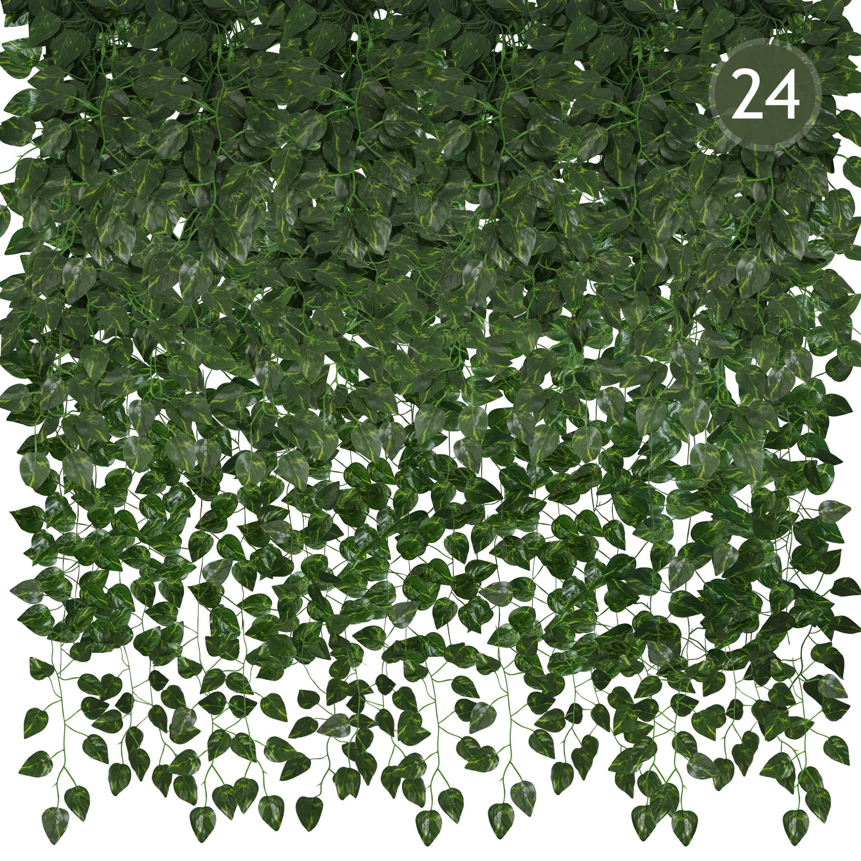 YOLETO 24 Pack Artificial Hanging Vines, 173ft Green Ivy Leaves, Silk ...