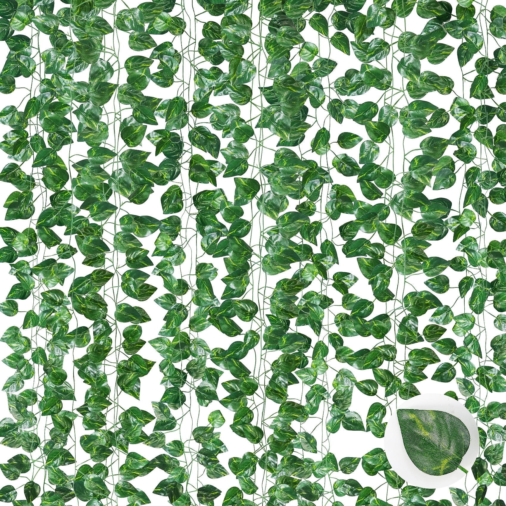 24 Pack 173ft Artificial Hanging Vines- Green Leaf Decoration for ...