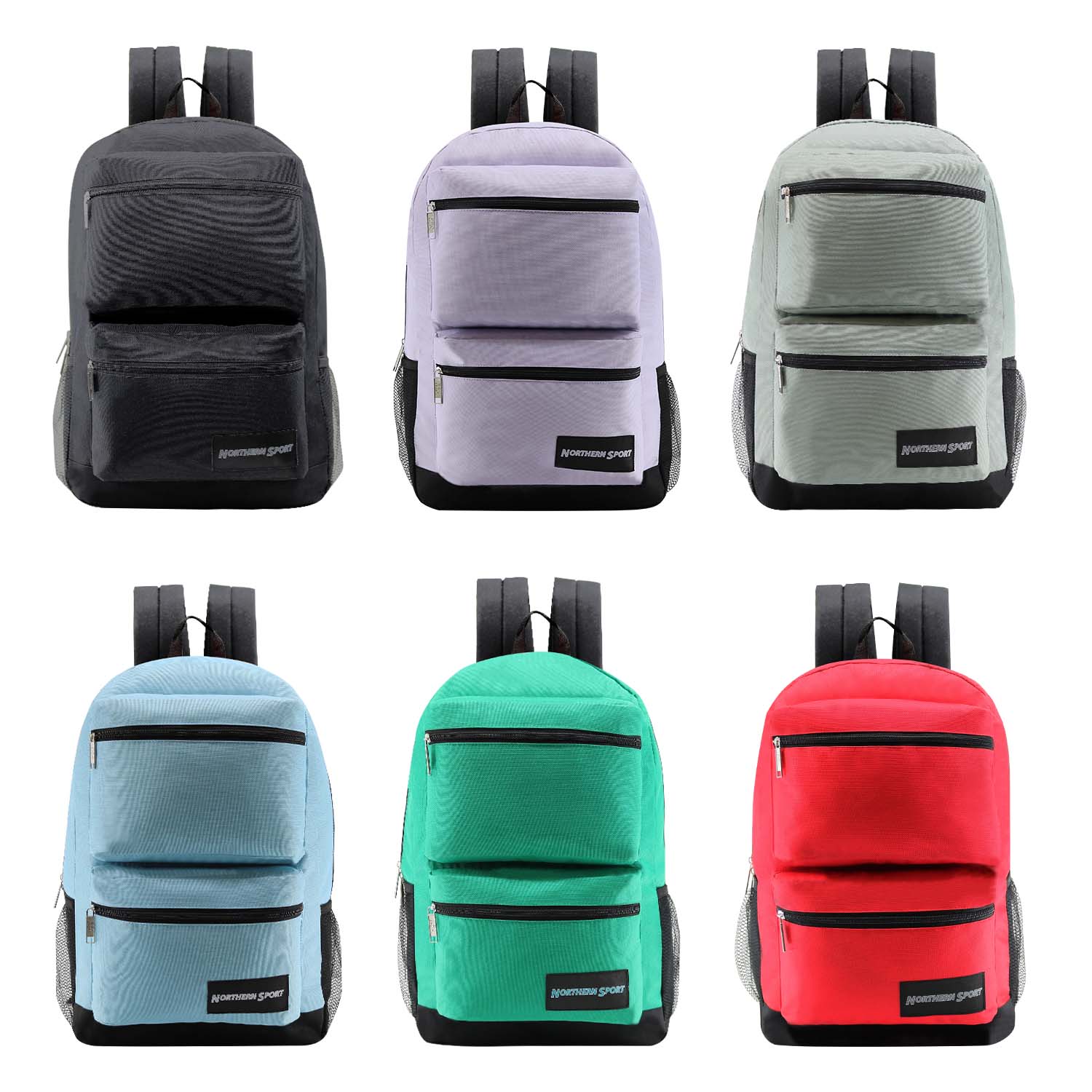 Wholesale Drawstring Bags Polyester Backpacks with Front Zipper Pocket ...