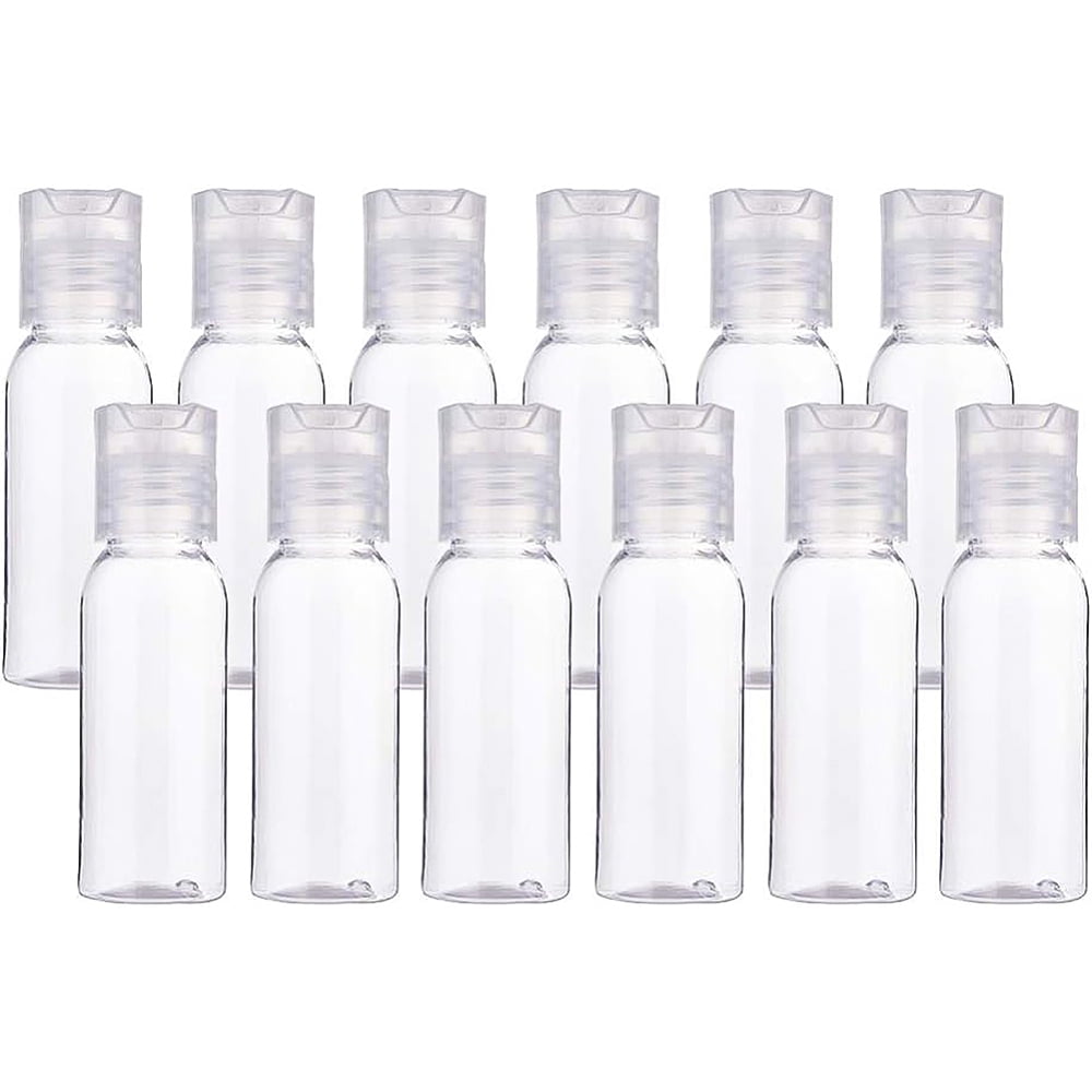 24 Pack 1oz PET Plastic Bottles Clear Refillable Bottles with Press Cap ...
